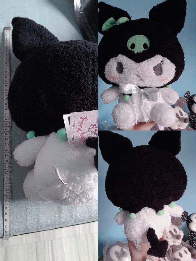 Authentic Sanrio Kuromi Big Fluffy Ribbon Plush Toreba My Melody ...