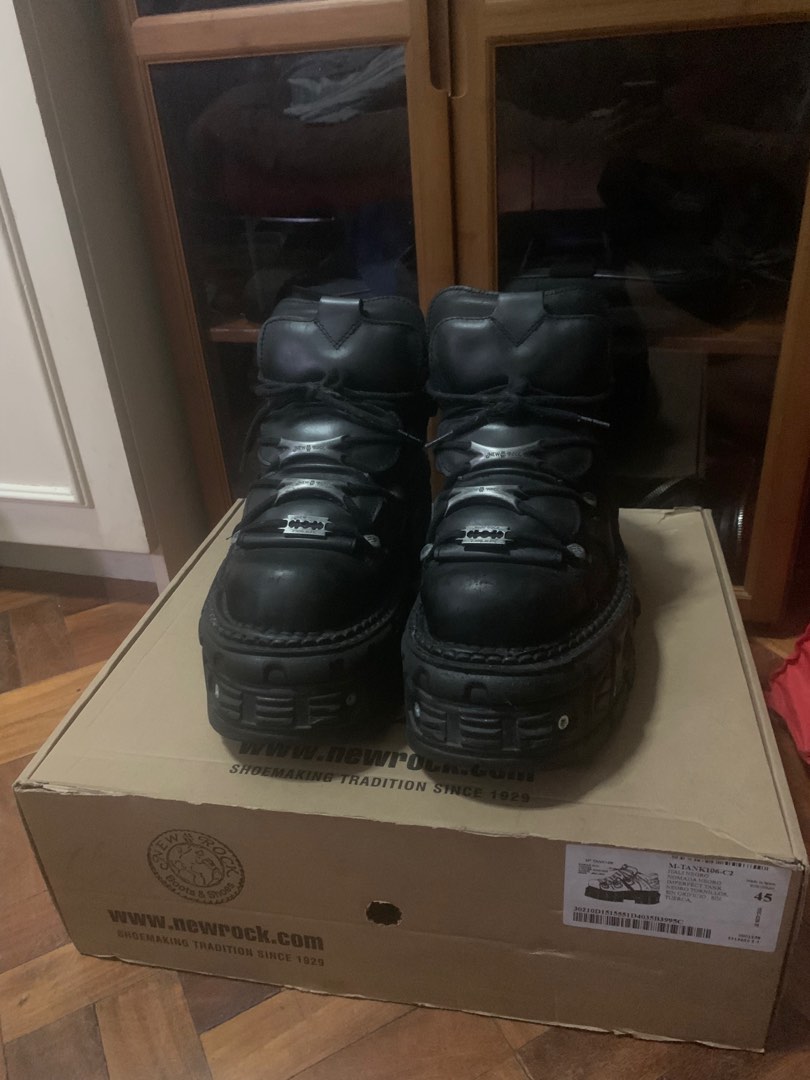Authentic New Rocks M-tank106-c1 platform ankle boots on Carousell