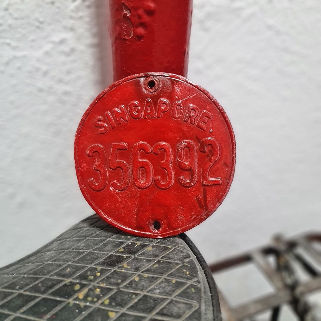 Bicycle plate number red, Hobbies & Toys, Memorabilia & Collectibles ...