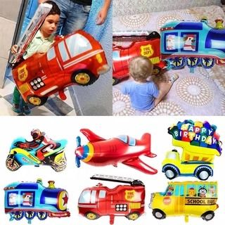 Birthday Transportation Theme Party Plane Police Car School Bus Truck ...