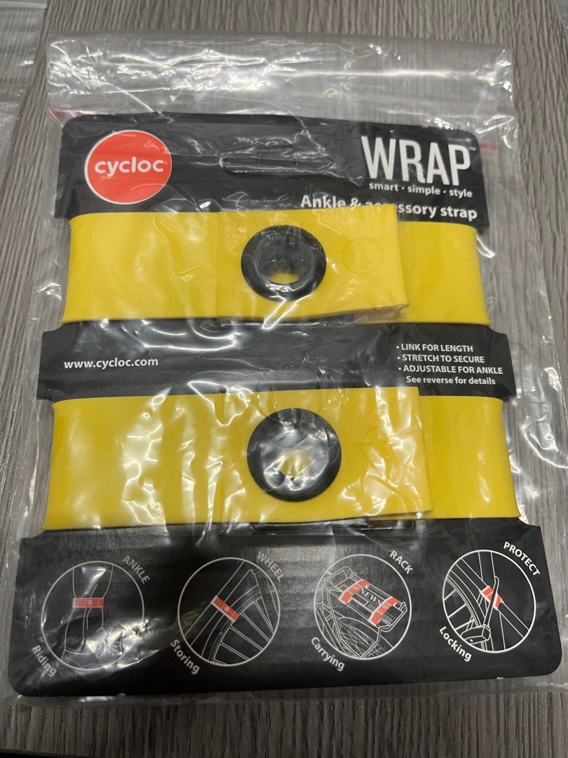 brompton 小布 cycloc WRAP 多功能橡膠束帶 綁腳帶 車架固定帶 彈性 現貨 黃色 地鐵 港鐵 mtr 單車 野佬 yellow, 運動產品, 單車及配件, 單車 ...