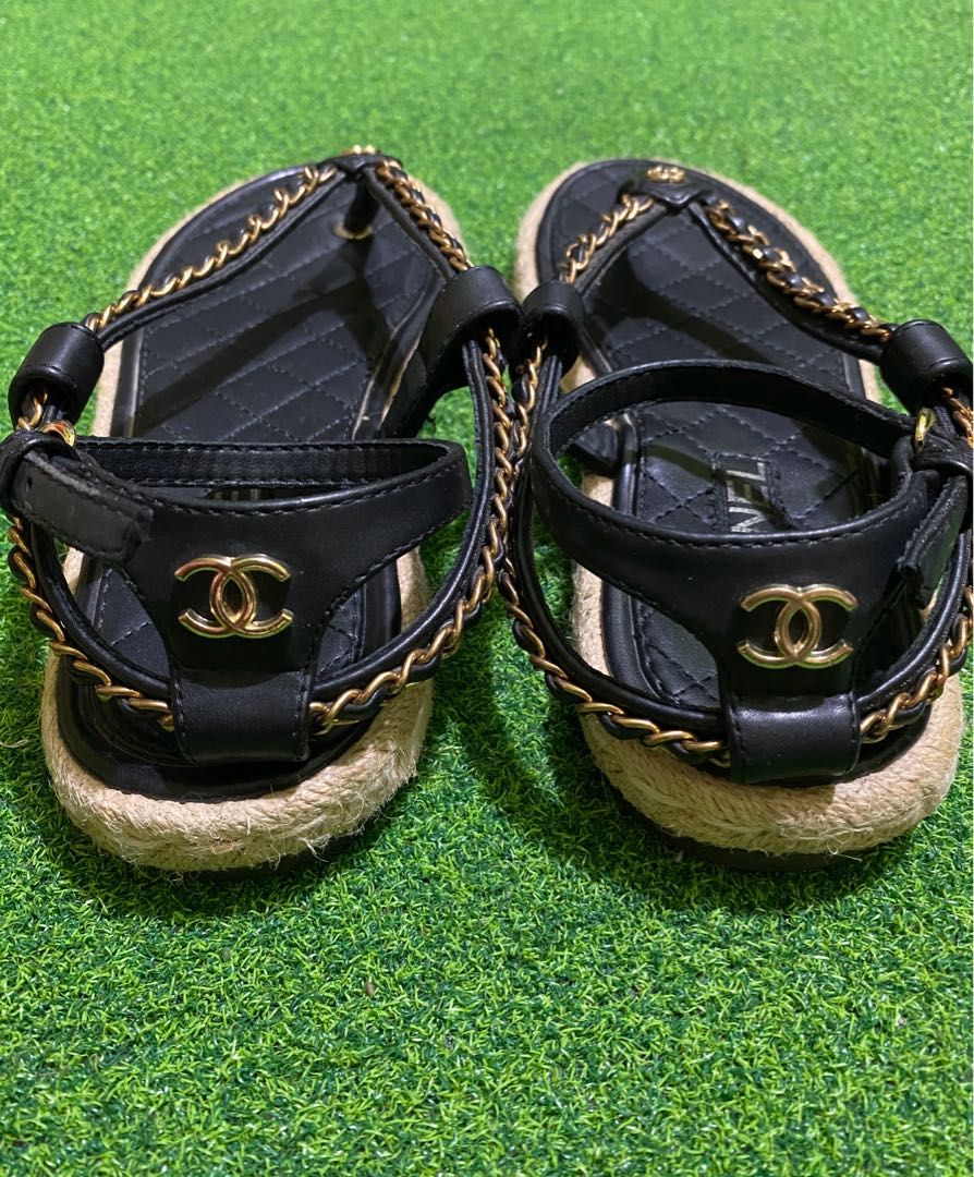 Chanel chain sandals on Carousell