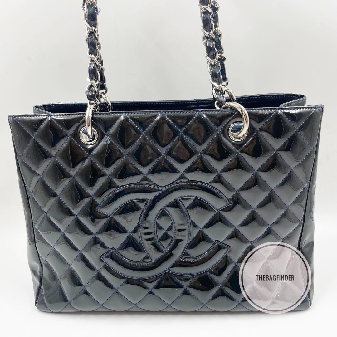 Chanel GST Patent Dark Navy, Luxury, Bags & Wallets on Carousell