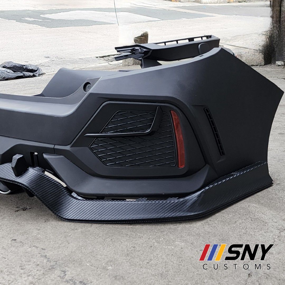 Civic FC Type R front Upgrade v2 bumper carbon skirt triple muffler ...