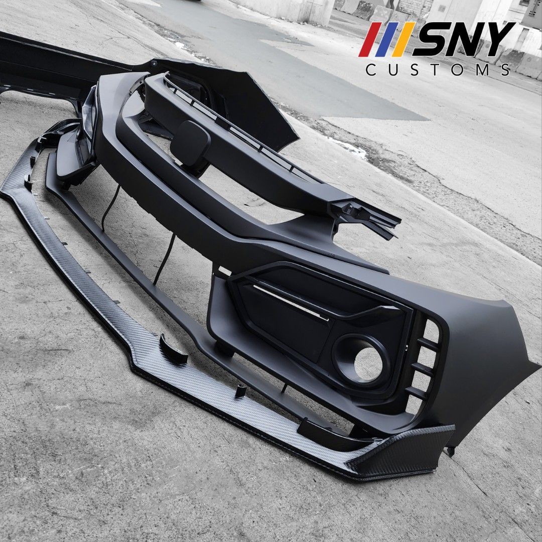 Civic FC Type R front Upgrade v2 bumper carbon skirt triple muffler ...
