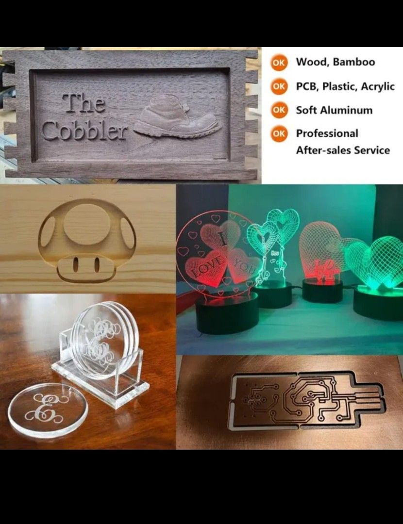 CNC router machine 500W for wood metal accrylic cutting etc. GRBL ...