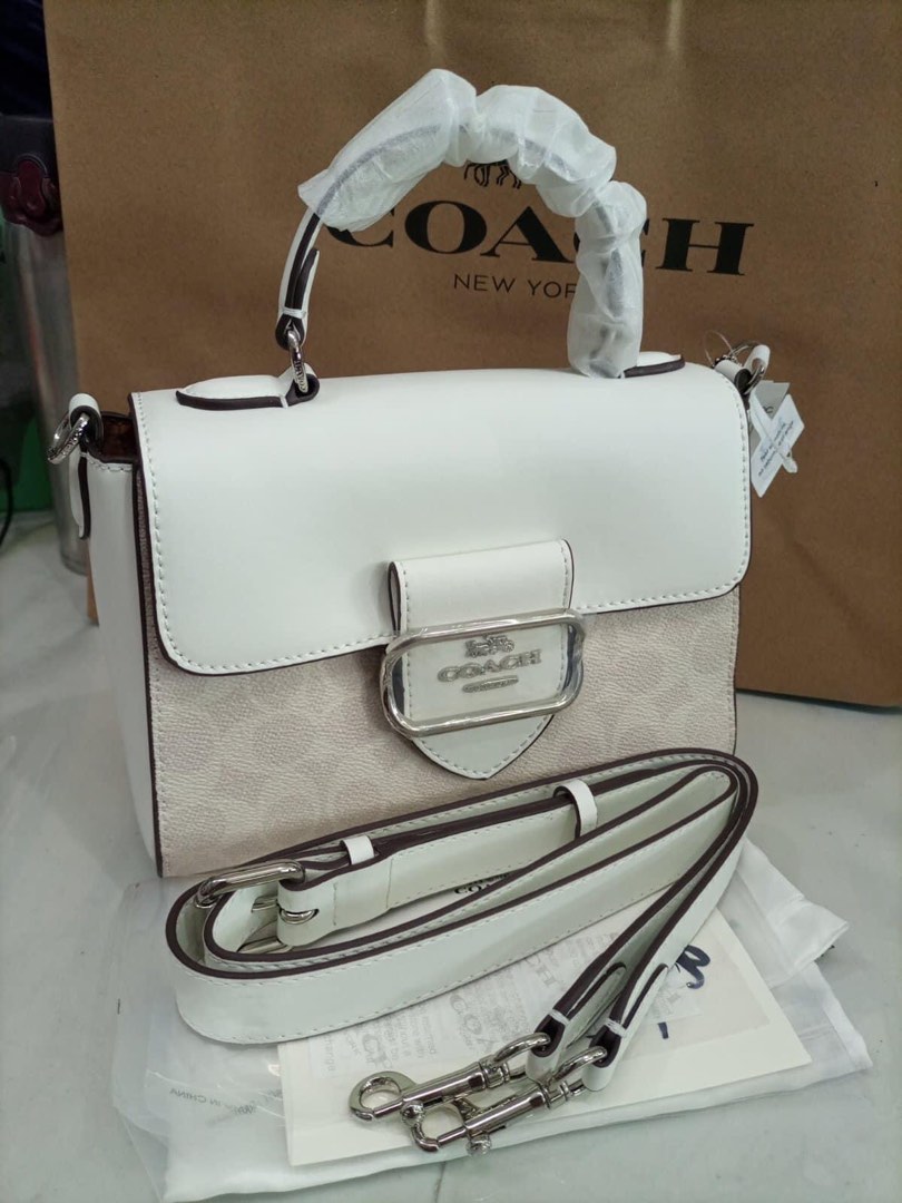 Coach Morgan Top Handle Pink and White Color Available, Women's Fashion ...