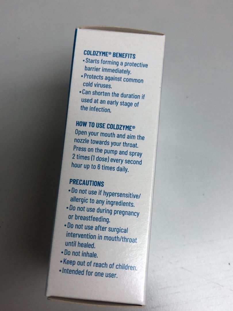 ColdZyme Mouth & Throat Spray (Not Nasal) 口腔喉嚨噴霧, 美容＆化妝品, 健康及美容 - 衛生健康 ...