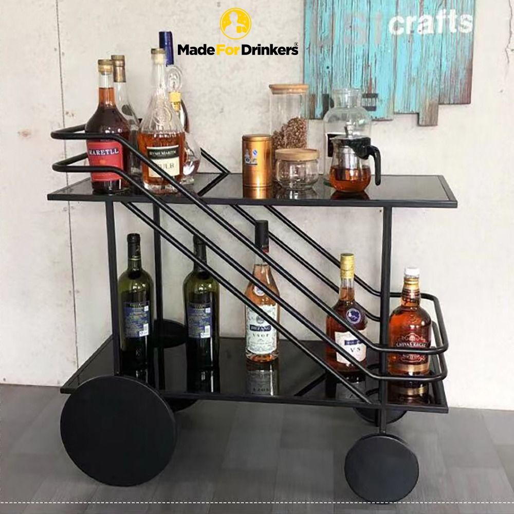 Contemporary Design Wheelers Drinks Trolley / Bar Cart / Bar Trolley ...