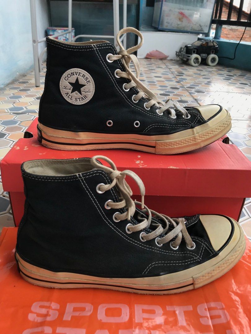 Converse 70s Black White Hi Second Original Resmi Map, Fesyen Pria ...