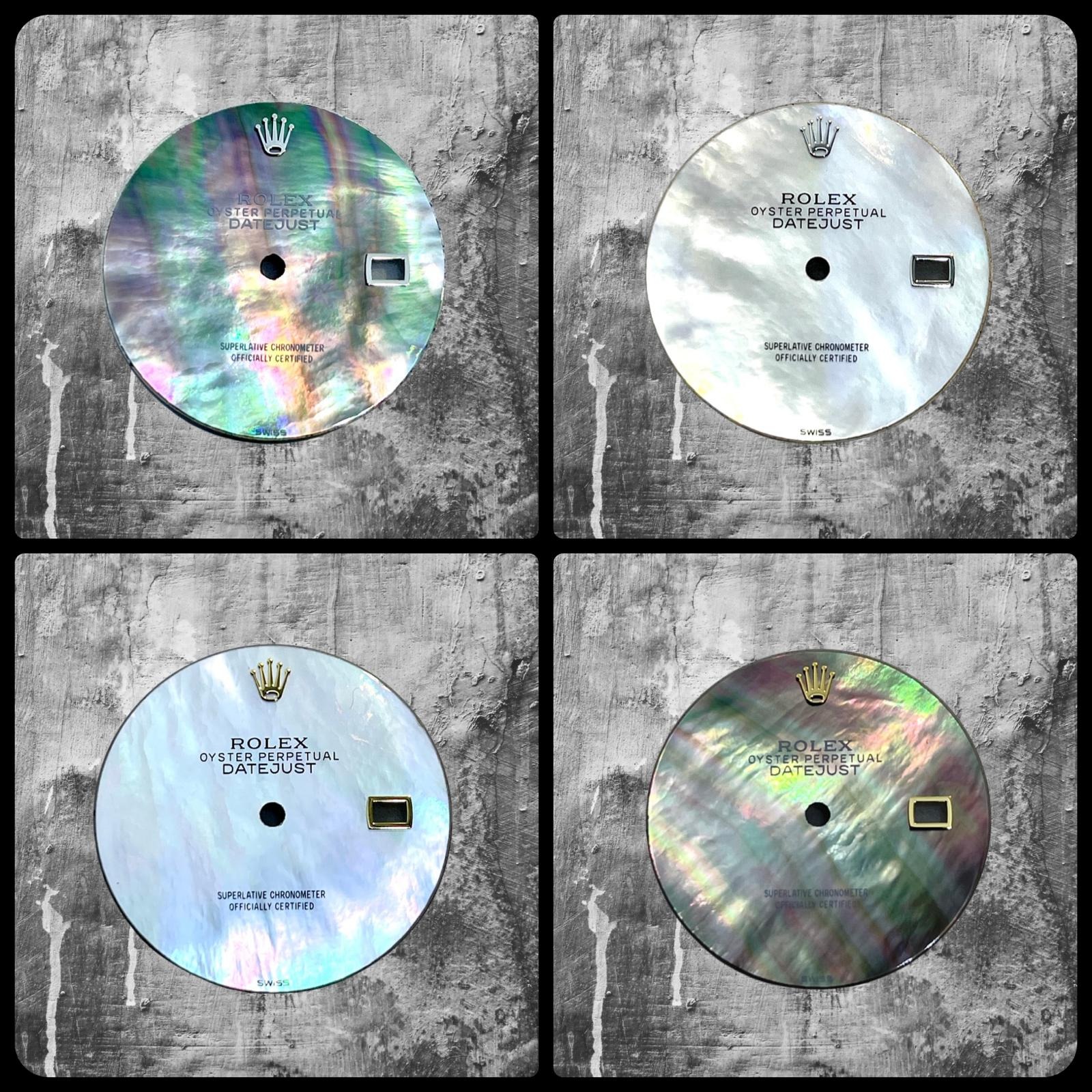 Custom Black / White Mother Of Pearl Watch Dial For Rolex Datejust 36mm ...