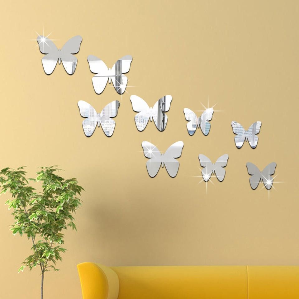 Customizable 3D acrylic 9 butterflies environmental friendly self ...
