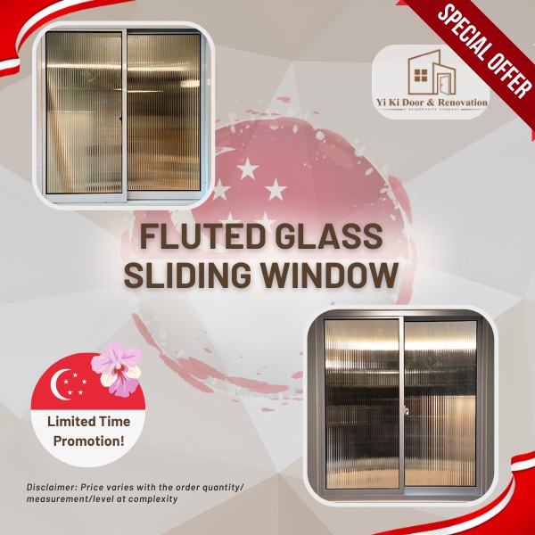 Fluted Glass Sliding Window, Furniture & Home Living, Furniture, Other ...