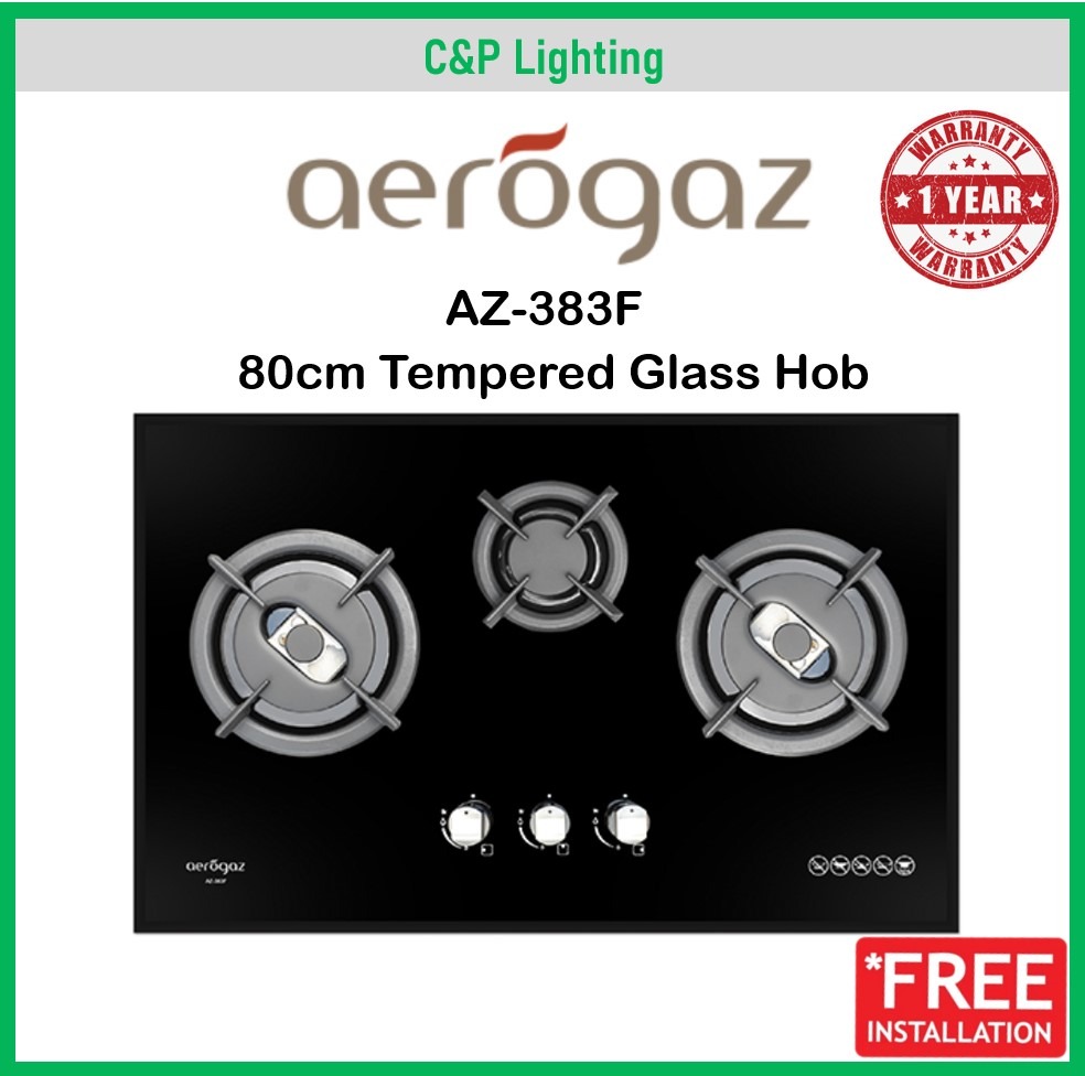 [Free Installation] Aerogaz 80cm Tempered Glass 3 Burner Gas Stove ...