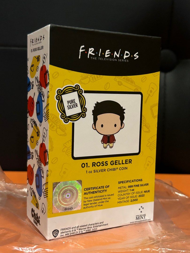Friends Ross Geller 1 Oz Silver Chibi Coin, Hobbies & Toys, Memorabilia ...
