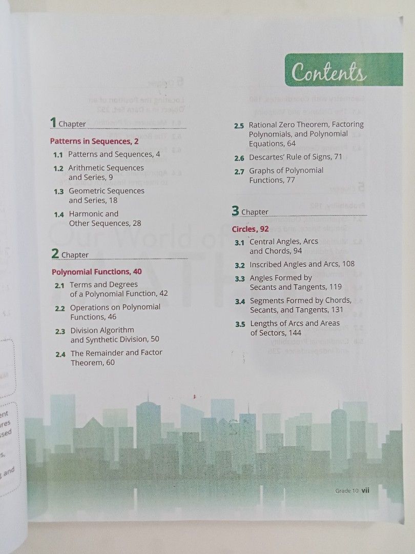 Grade 9 and Grade 10 Our World of Math VIBAL Textbooks High School Math ...