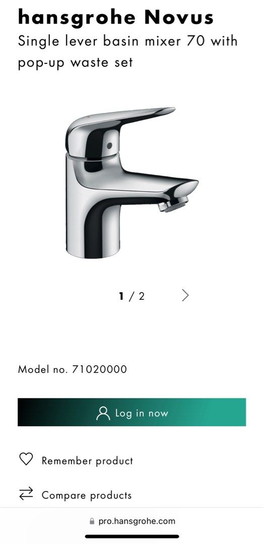 Hansgrohe Novus Single lever basin mixer 70 with pop-up waste set ...