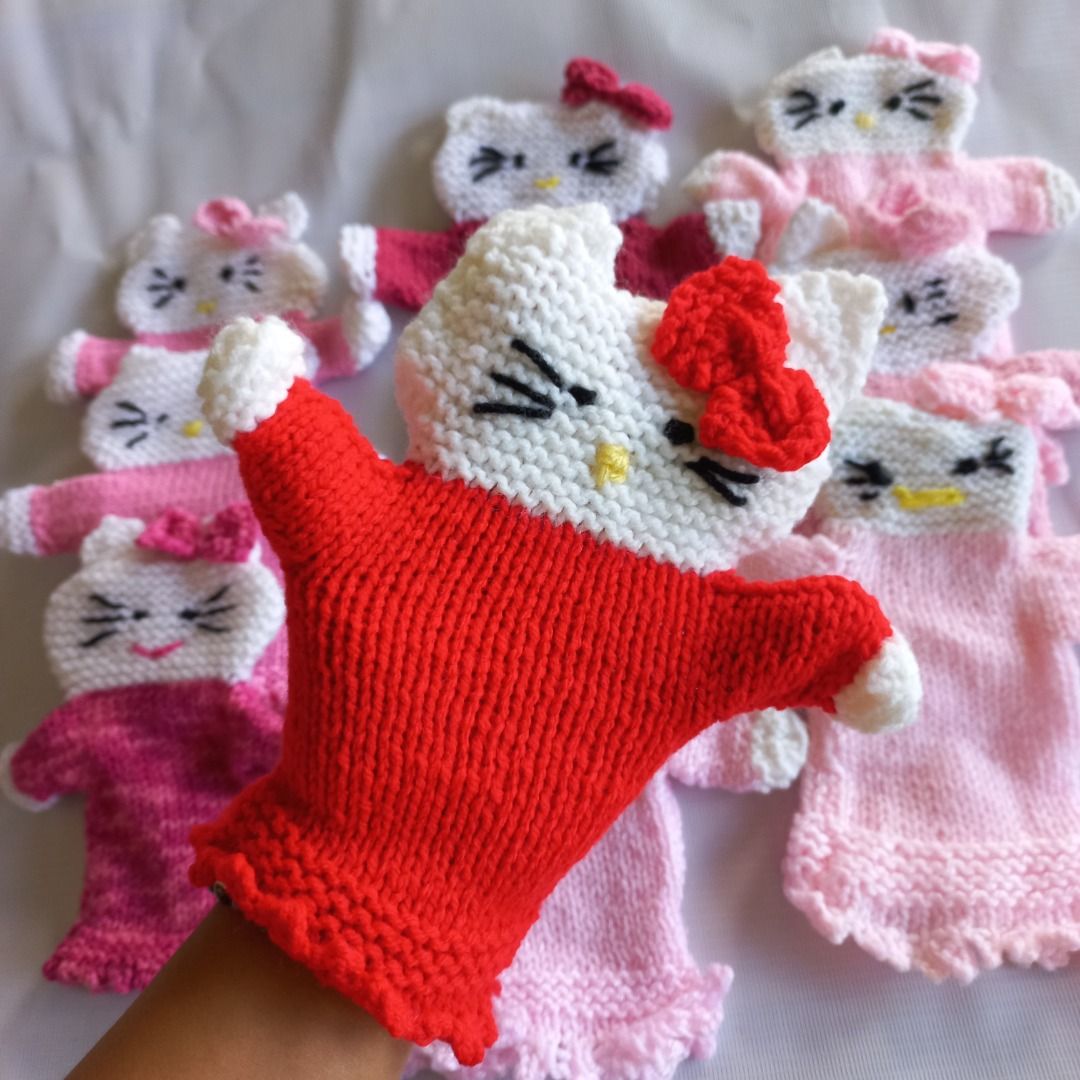Hello Kitty Knitted Hand Puppet, Babies & Kids, Infant Playtime on ...