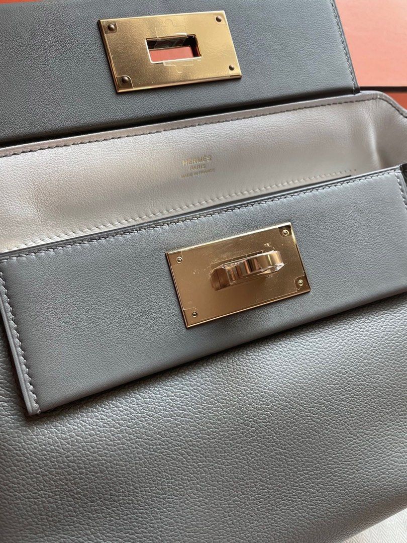 Hermes Mini 2424 Gris Meyer, Luxury, Bags & Wallets on Carousell