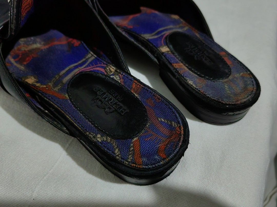 HERMES semelle cuir leather oz mules 6, Women's Fashion, Footwear ...