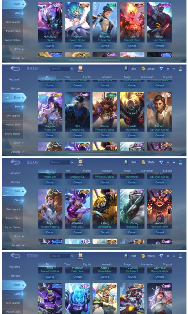 *HIGH WINRATE* *SUPER STACKED* Mobile Legends Account / mlbb / ml acc ...