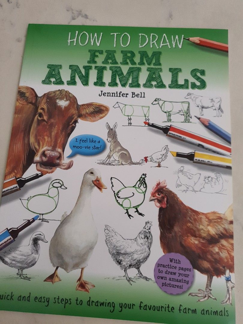How to Draw Farm Animals, Hobbies & Toys, Books & Magazines, Children's ...
