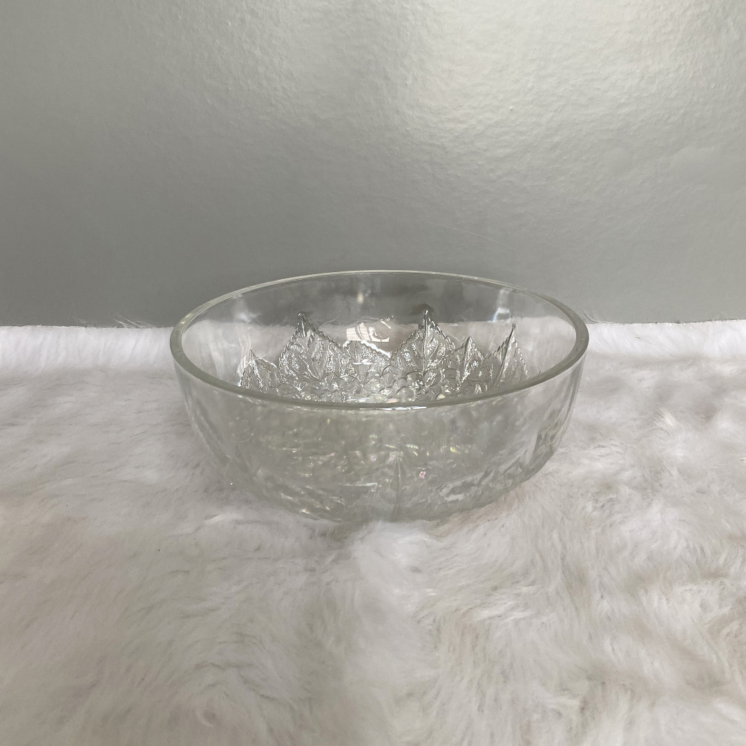 Hoya Clear Embossed Crystal Glass Bowl on Carousell
