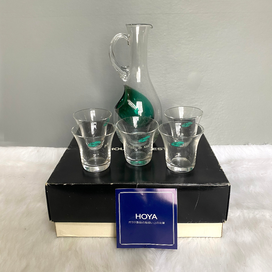 Hoya Crystal Glass Wine Decanter Sake Set, Furniture & Home Living ...