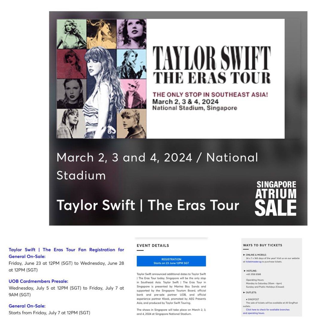 [HTB] Taylor Swift’s Era Tour, Tickets & Vouchers, Event Tickets on ...