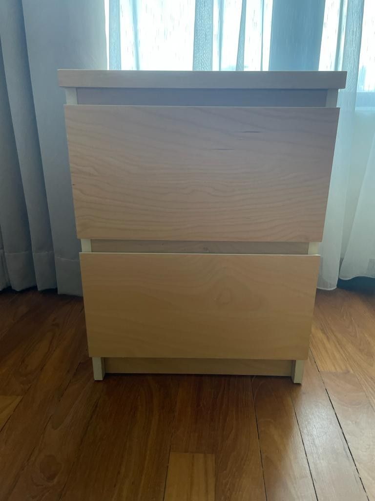 IKEA Study Table with drawer + chair + bed side table with drawer ...