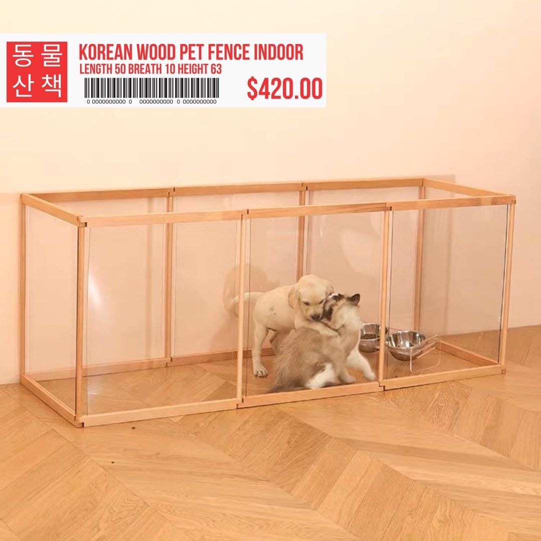 Korean Wood Pet Fence Dog Barricade Enclosure, Pet Supplies, Homes ...