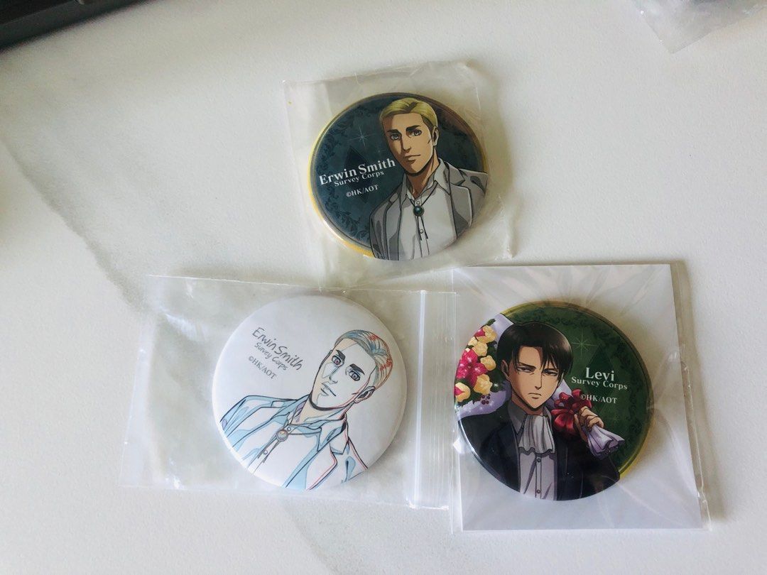Levi and Erwin birthday theme acrylic stand & badges - attack on titan ...