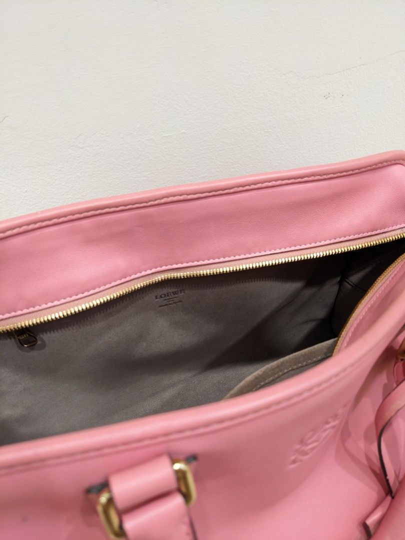 Loewe Amazona 36 Large Tote Bag in Pink Lamb Skin, Luxury, Bags ...