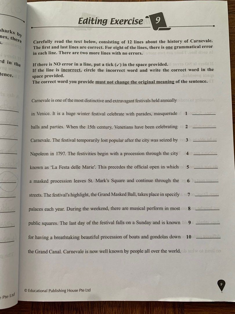 Lower secondary editing exercises, Hobbies & Toys, Books & Magazines ...