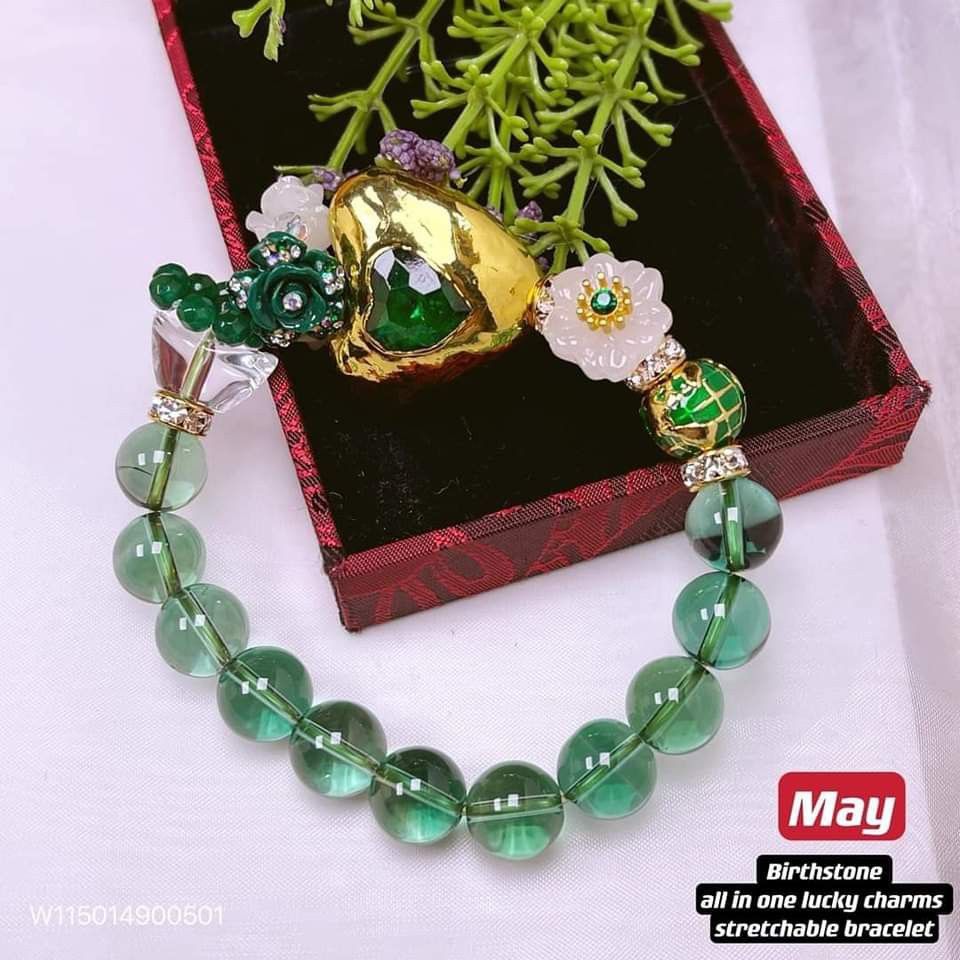 May birthstone all in one lucky charms bracelet, Women's Fashion ...