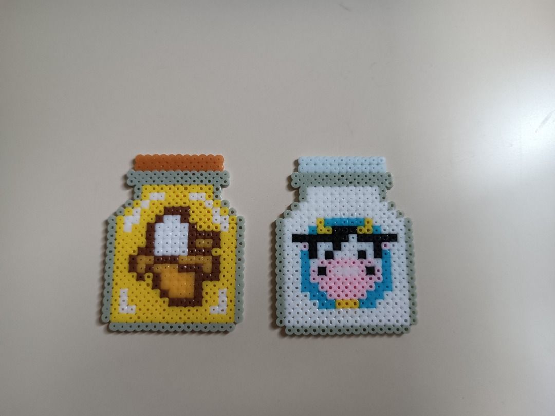 Milk Bottle Perler Beads 2.6mm [Banana Milk Bottle and Cow's Milk ...