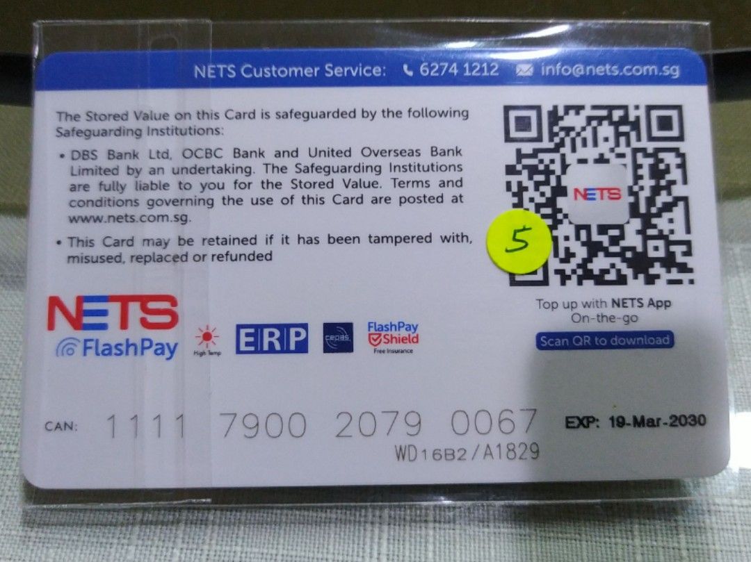 NETS FlashPay card with $5 stored value, Hobbies & Toys, Travel, Travel ...
