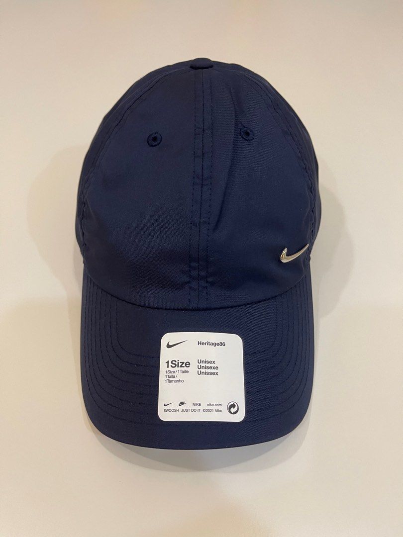 Nike cap dark blue with metallic swoosh, Men's Fashion, Watches ...