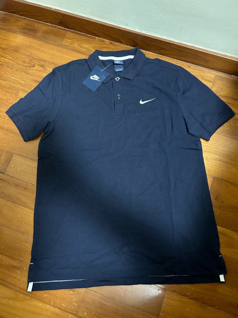 Nike swoosh navy blue polo tee, Men's Fashion, Tops & Sets, Tshirts ...