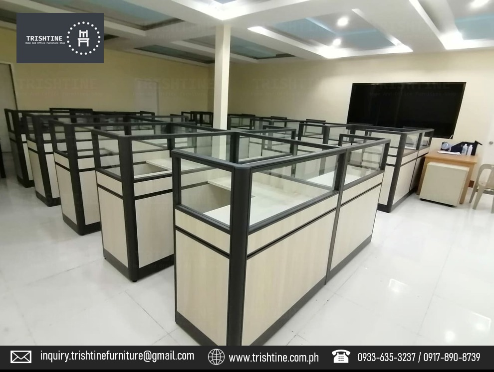 Office Partition Laminated | Workstation with glass on Carousell