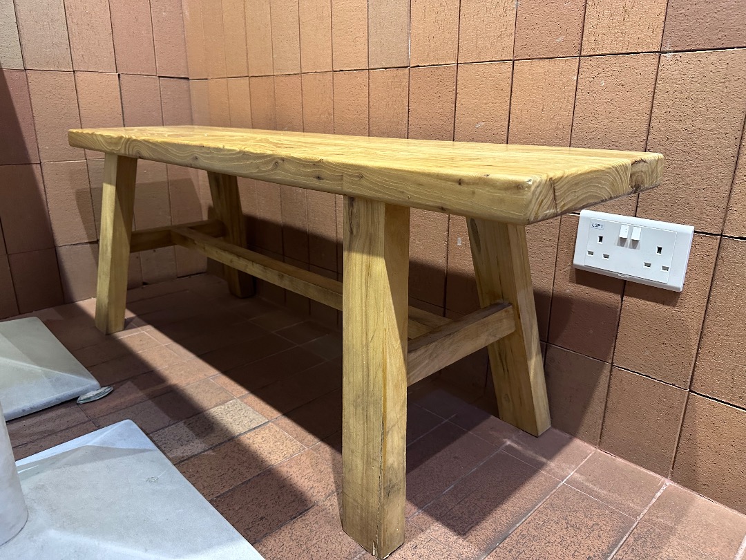 Old elm bench | Solid wood bench | Long bench | Rectangle wood bench ...