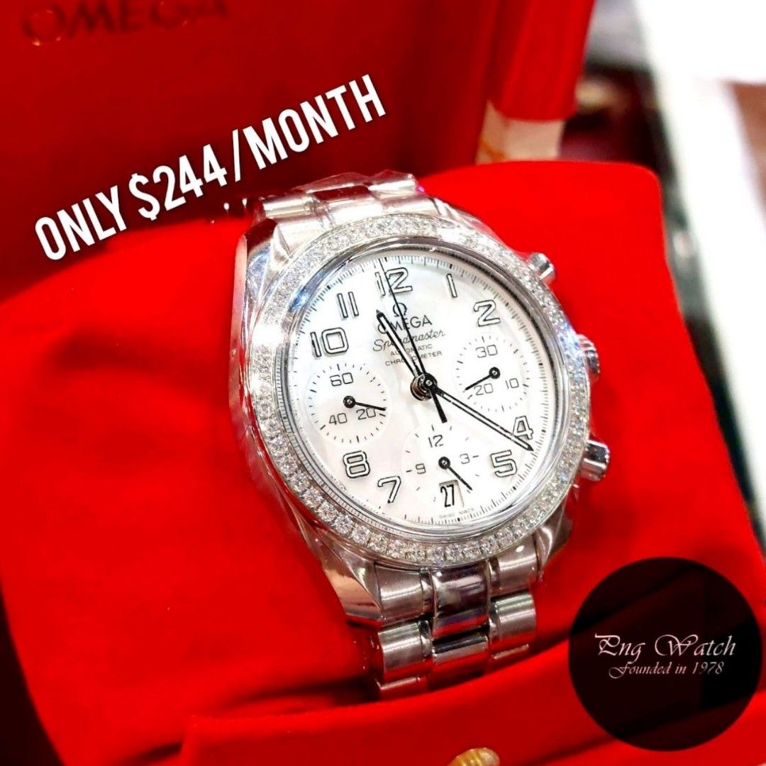 Omega MOP Dial Speedmaster Chronograph Watch (Grab & Go), Luxury ...
