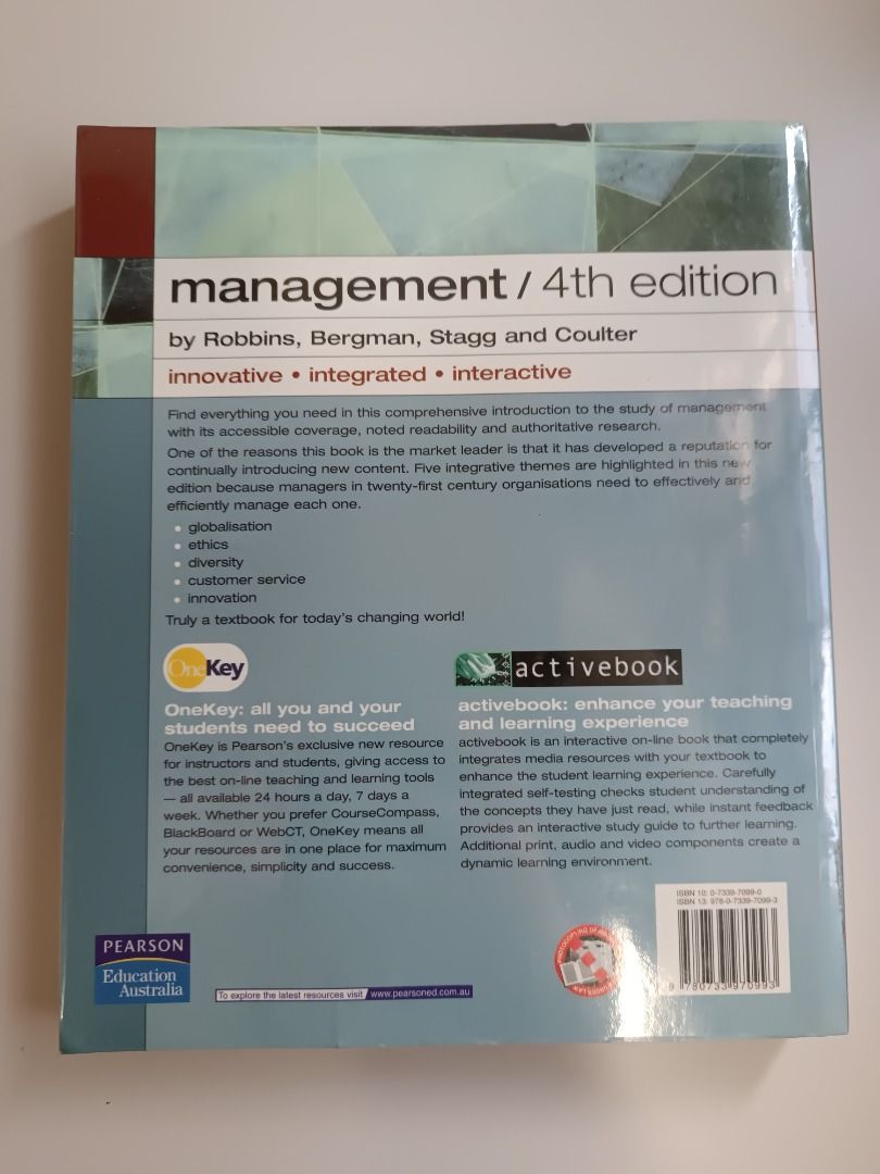 [ORIGINAL COLLEGE UNIVERSITY TEXTBOOK] Management 4th Edition by ...