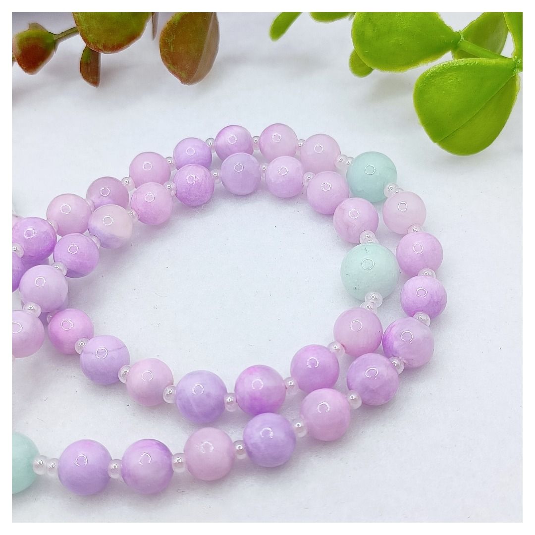 Our Lady of Miraculous Rosary with Purple Botswana Agate, Amazonite ...