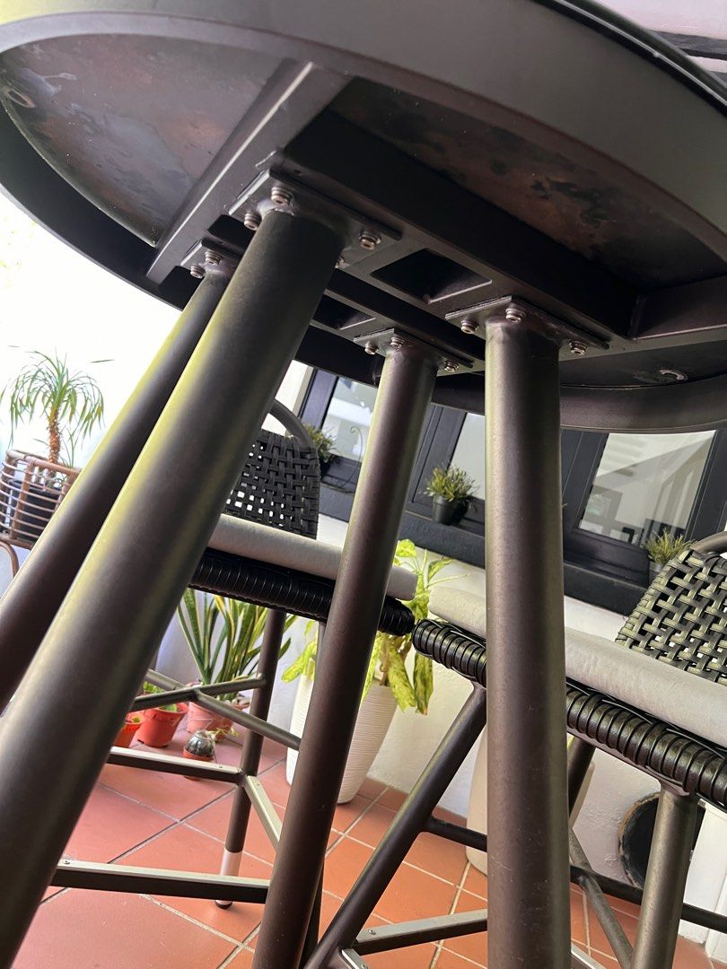 Outdoor High Table and 2 Chairs Set, Furniture & Home Living, Furniture ...