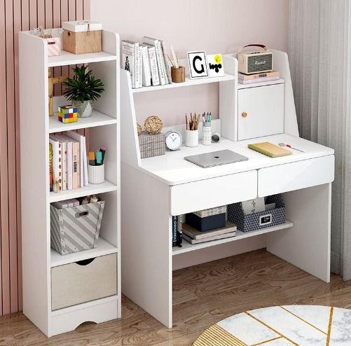 Petit basic minimalist Study Desk with shelf and drawer Furniture / BTO ...