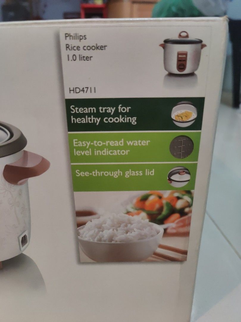 Philips 1 liter rice cooker HD4711, TV & Home Appliances, Kitchen ...