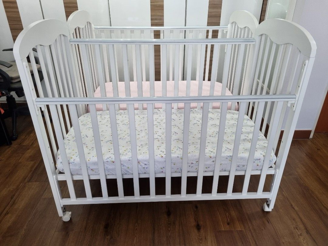 Picket&Rail 6-in-1 Solid Hardwood Baby Cot with Drop-Side Gate 823 ...