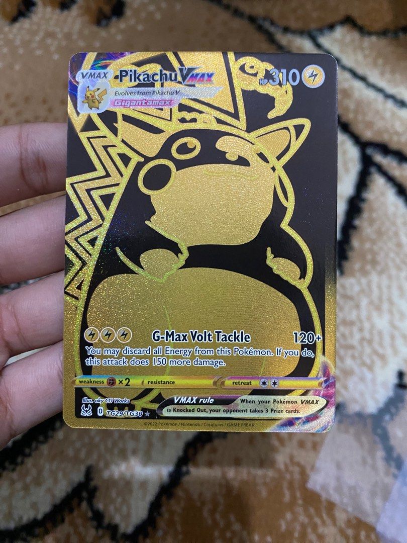 Pikachu VMAX Gold Trainer Gallery - Pokemon Lost Origin, Hobbies & Toys ...