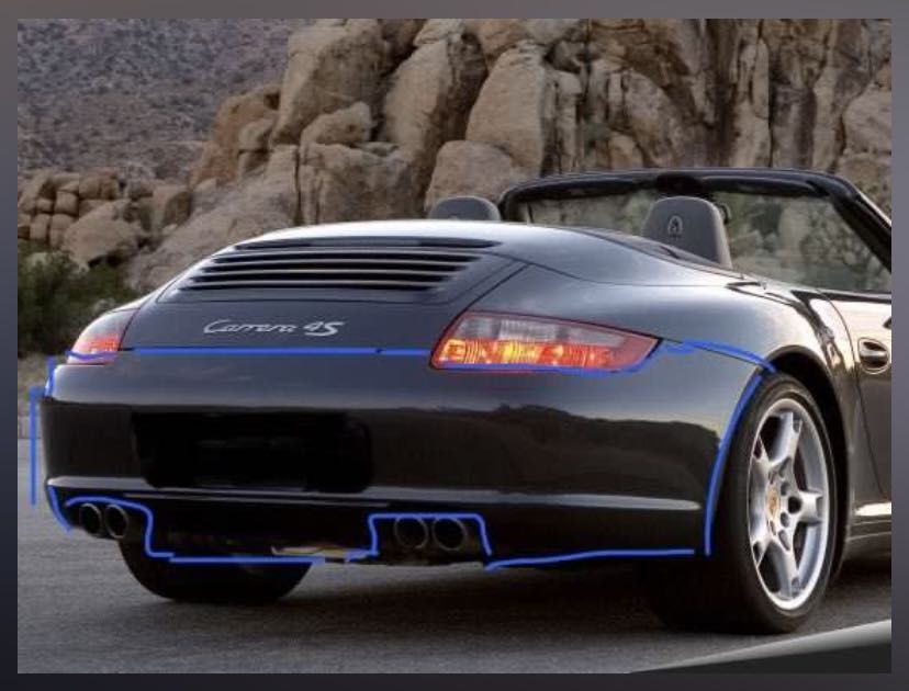 Porsche 911 Tip 997 Rear Bumper Carrera 4 & 4S Genuine Coupe Cabriolet ...